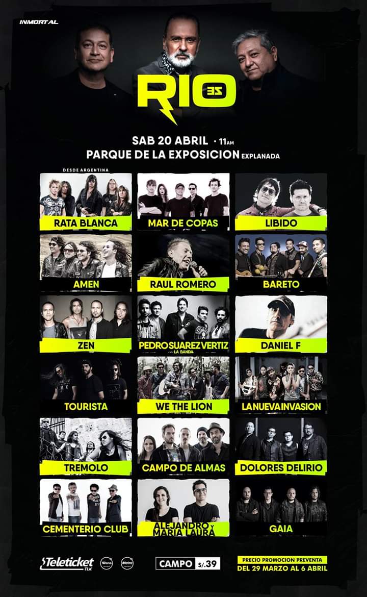 Grupo Río celebrará sus 35 años de carrera junto a conocidas bandas ...